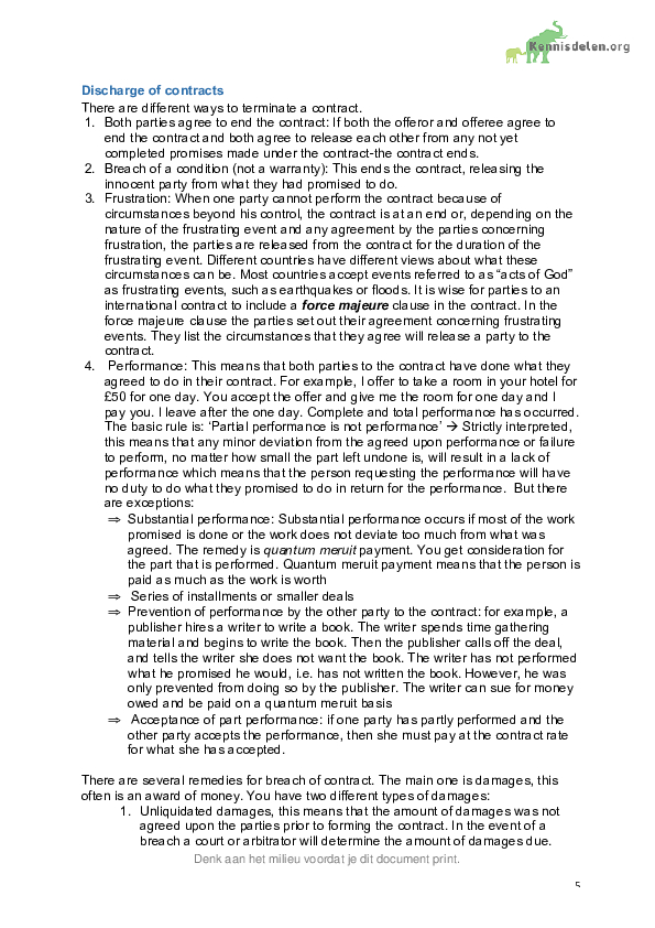 Summary Law - KennisDelen - Samenvatting Law - Summary Law