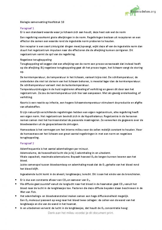 Samenvatting Nectar hoofdstuk 10 vwo 5 - KennisDelen Samenvatting Nectar hoofdstuk 10 vwo 5 - KennisDelen