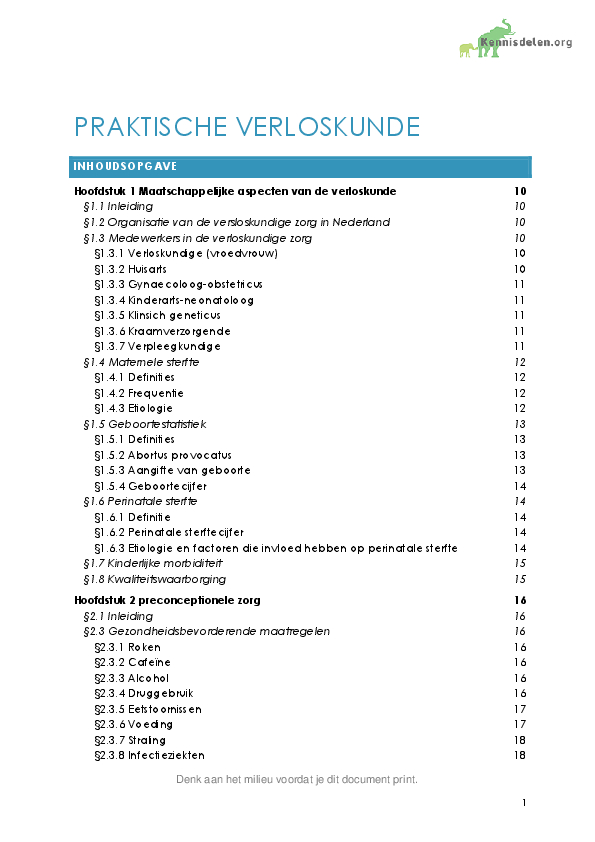 Samenvatting Praktische Verloskunde - KennisDelen