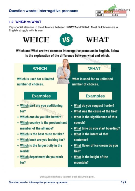 Question words: interrogative pronouns - KennisDelen